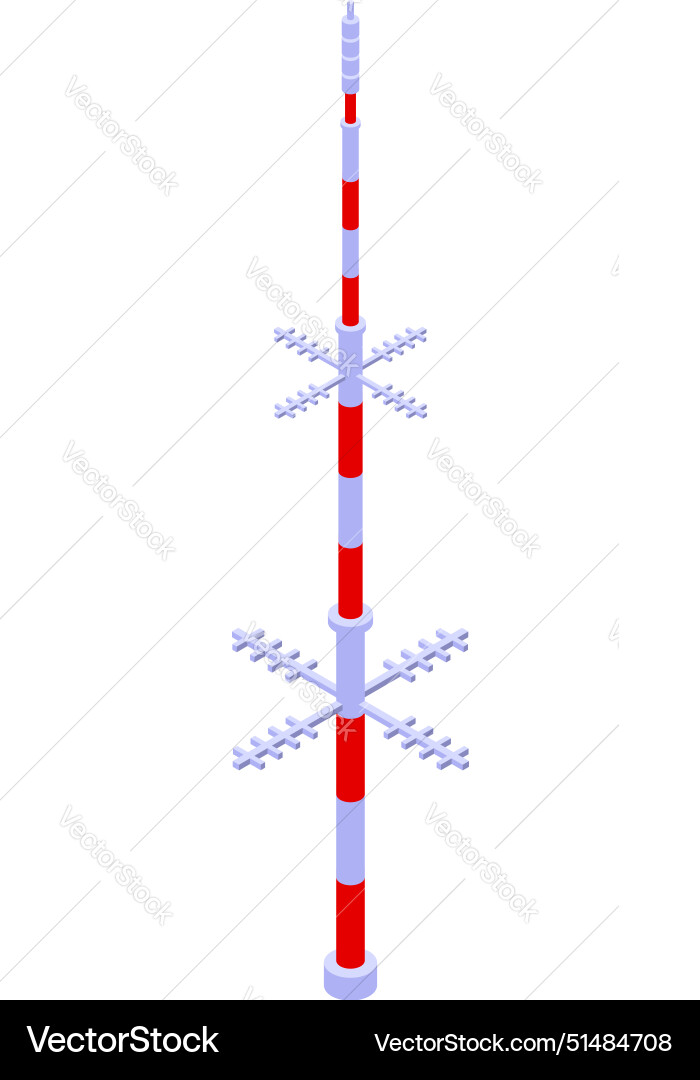 Isometric view of a 5g cellular network tower Vector Image