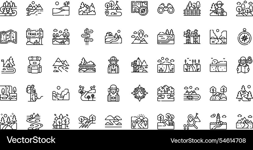 Nature pathway icons high-quality Royalty Free Vector Image