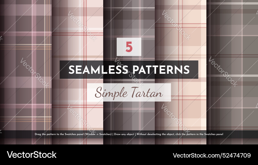 10 seamless simple tartan patterns Royalty Free Vector Image