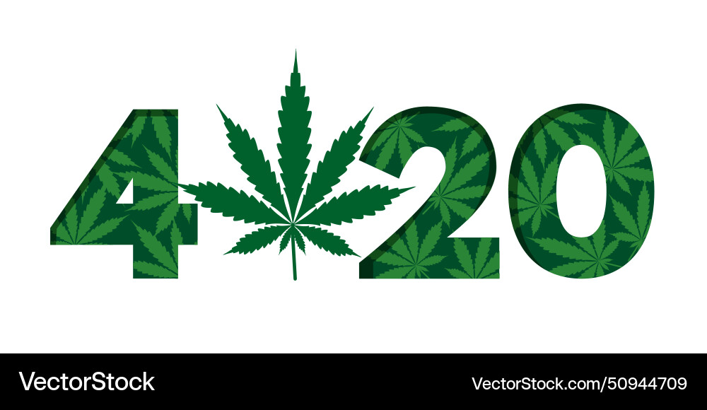 420 Weed Day Celebration Card Royalty Free Vector Image