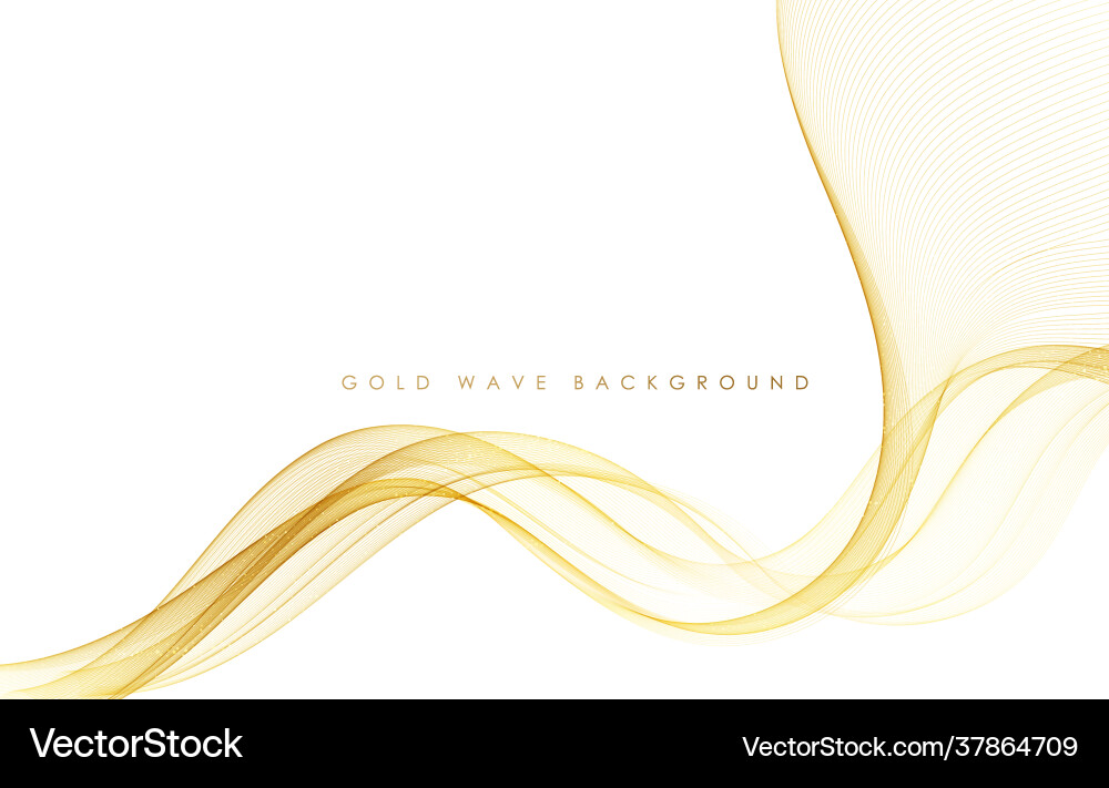 Abstract colorful flowing gold wave lines Vector Image