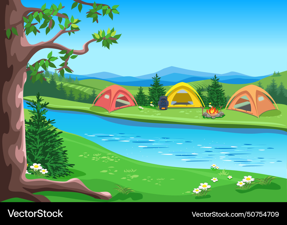 Camping Royalty Free Vector Image - VectorStock