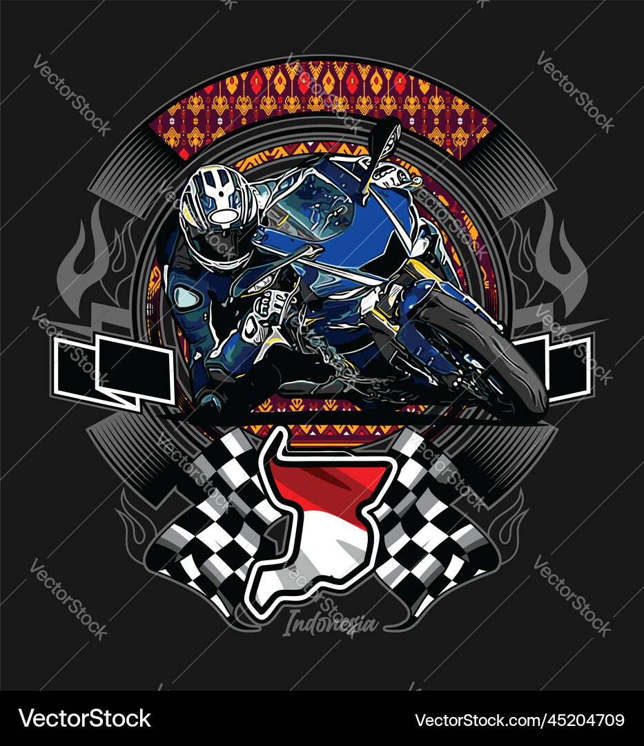 Checkered flag and racing bike Royalty Free Vector Image