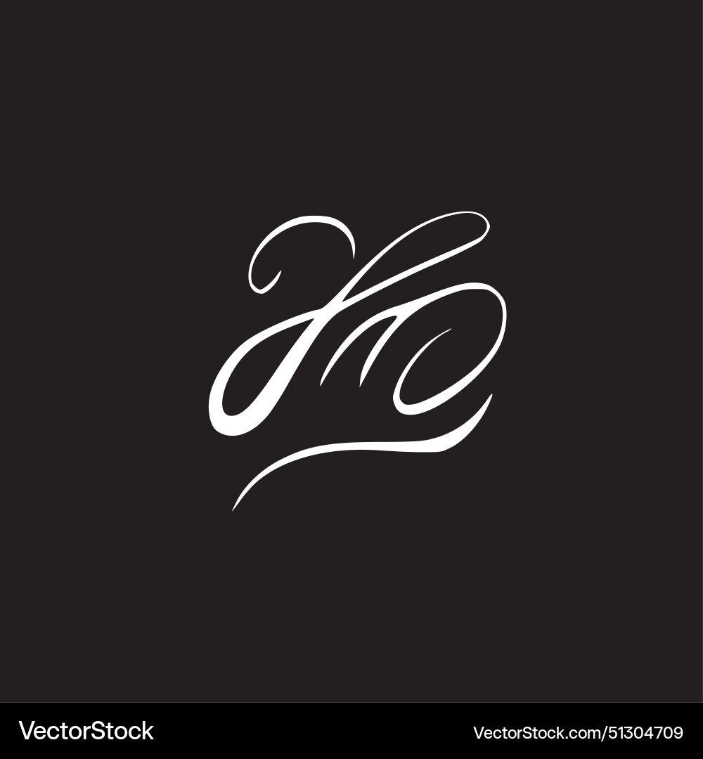 Cursive - black and white Royalty Free Vector Image