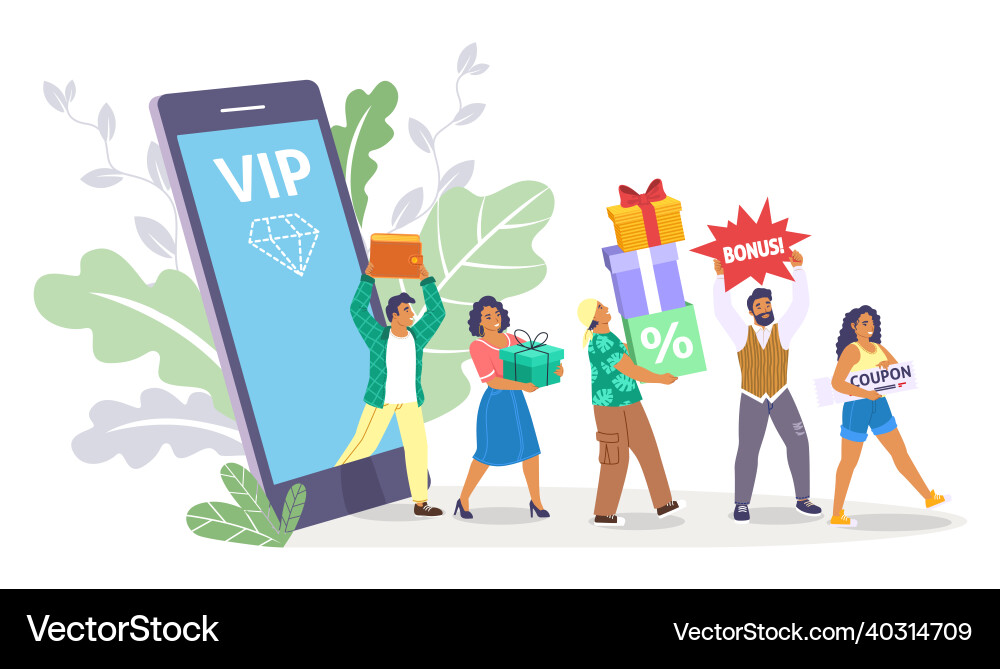 Earn points bonuses discount coupons for online Vector Image
