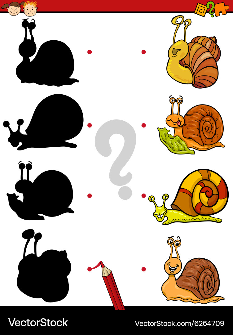 Education shadows task cartoon Royalty Free Vector Image