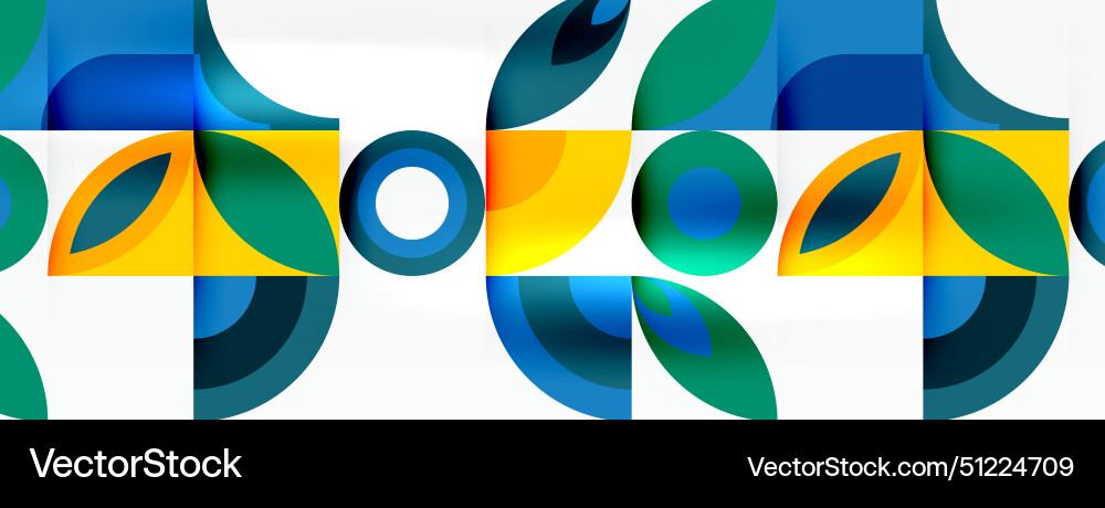 Electric blue yellow and green geometric pattern Vector Image