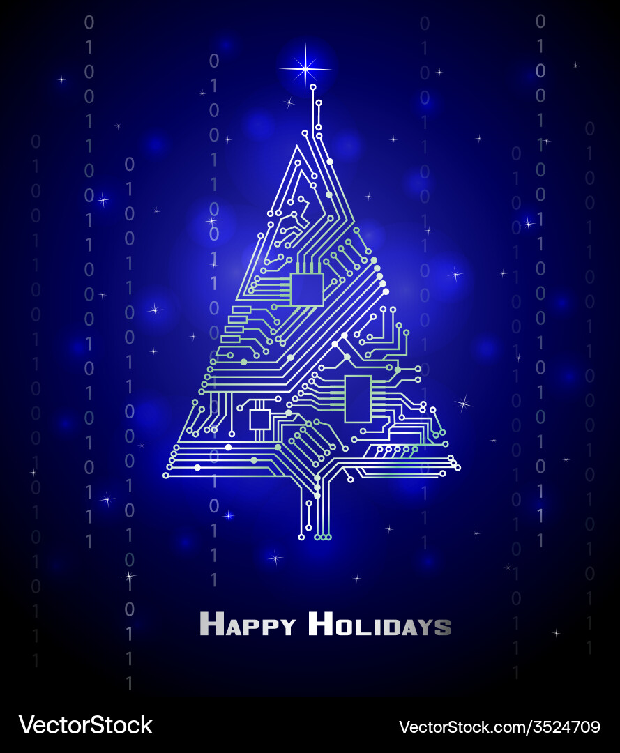 Electronic Christmas Tree Royalty Free Vector Image