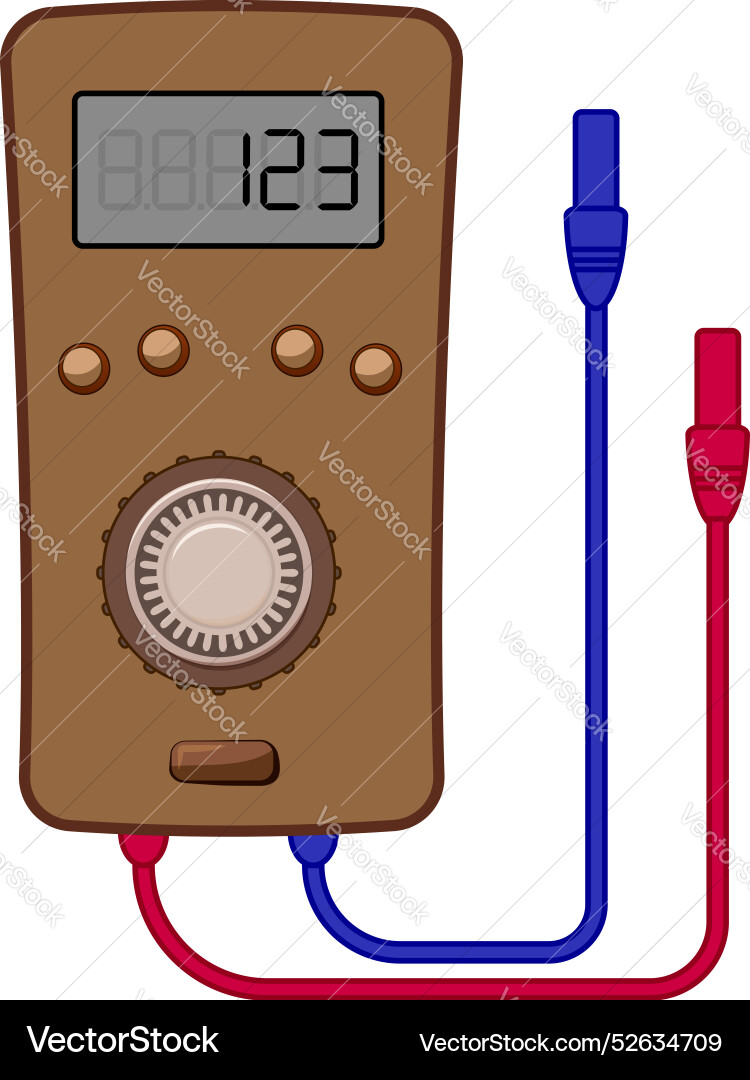 Electronic measuring device with analog dial Vector Image