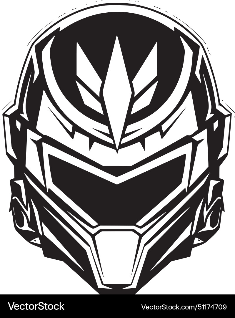 Helmet - black and white Royalty Free Vector Image