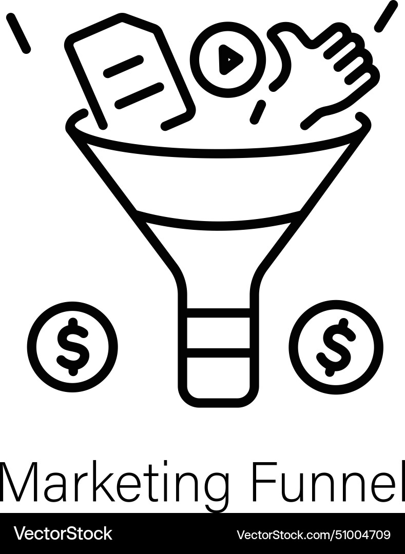 Marketing funnel Royalty Free Vector Image - VectorStock