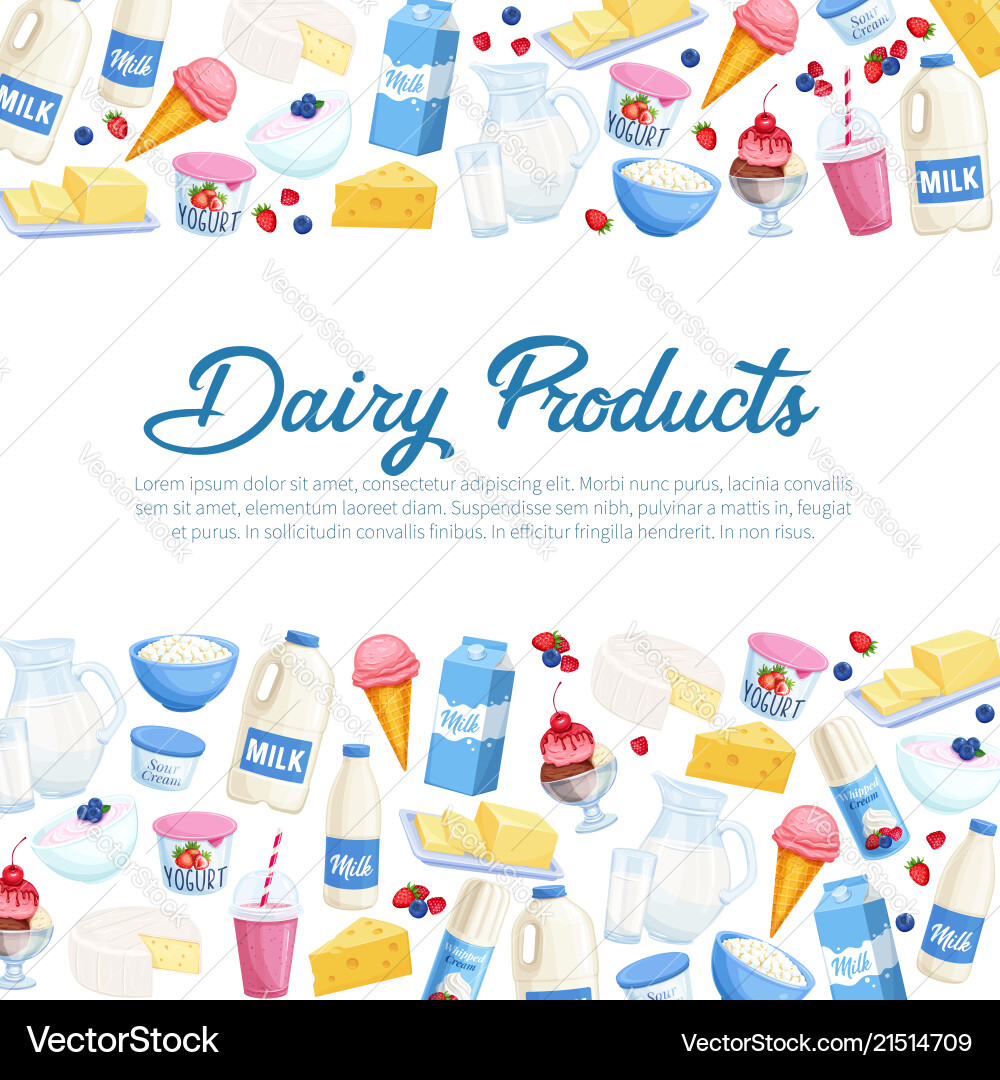 Poster daity products Royalty Free Vector Image