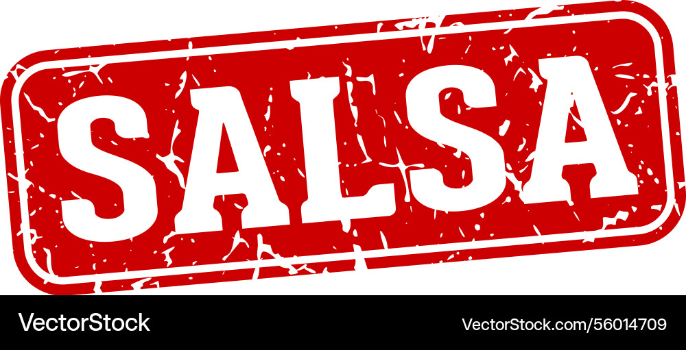 Salsa rectangular sign salsa stamp Royalty Free Vector Image