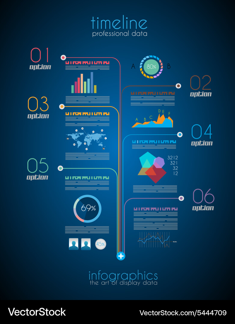 Timeline to display your data with infographic Vector Image
