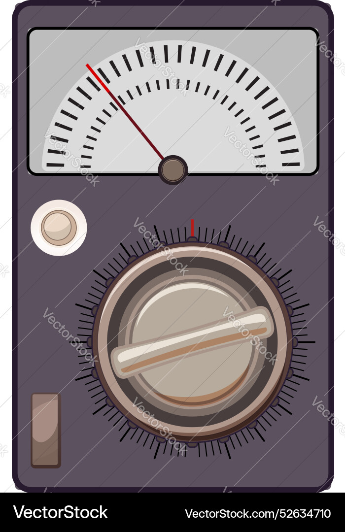 Analog voltmeter measuring voltage with dial Vector Image