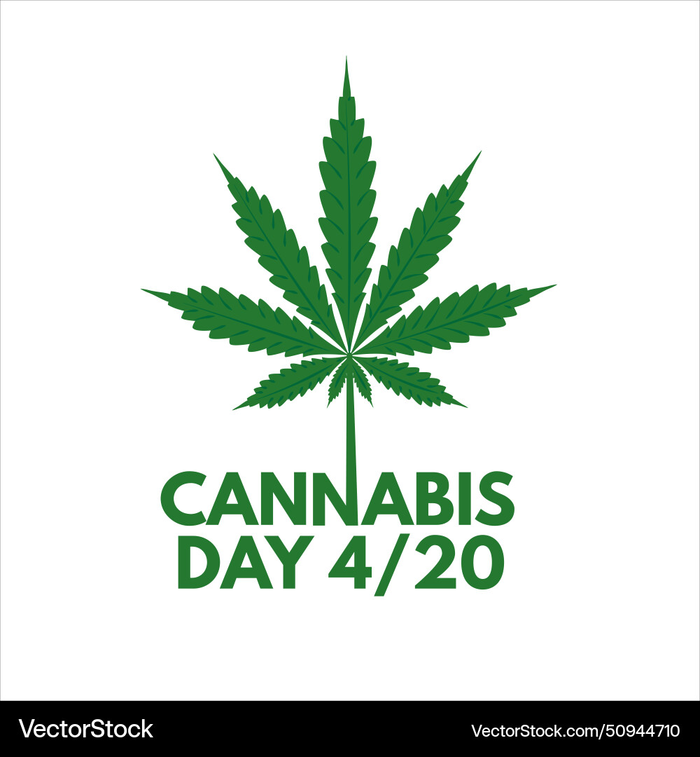 Cannabis day 420 banner greeting card poster Vector Image