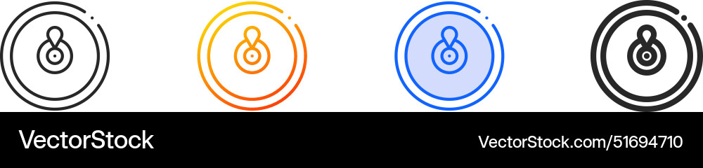 Cymbal iconthin linear gradient blue stroke Vector Image