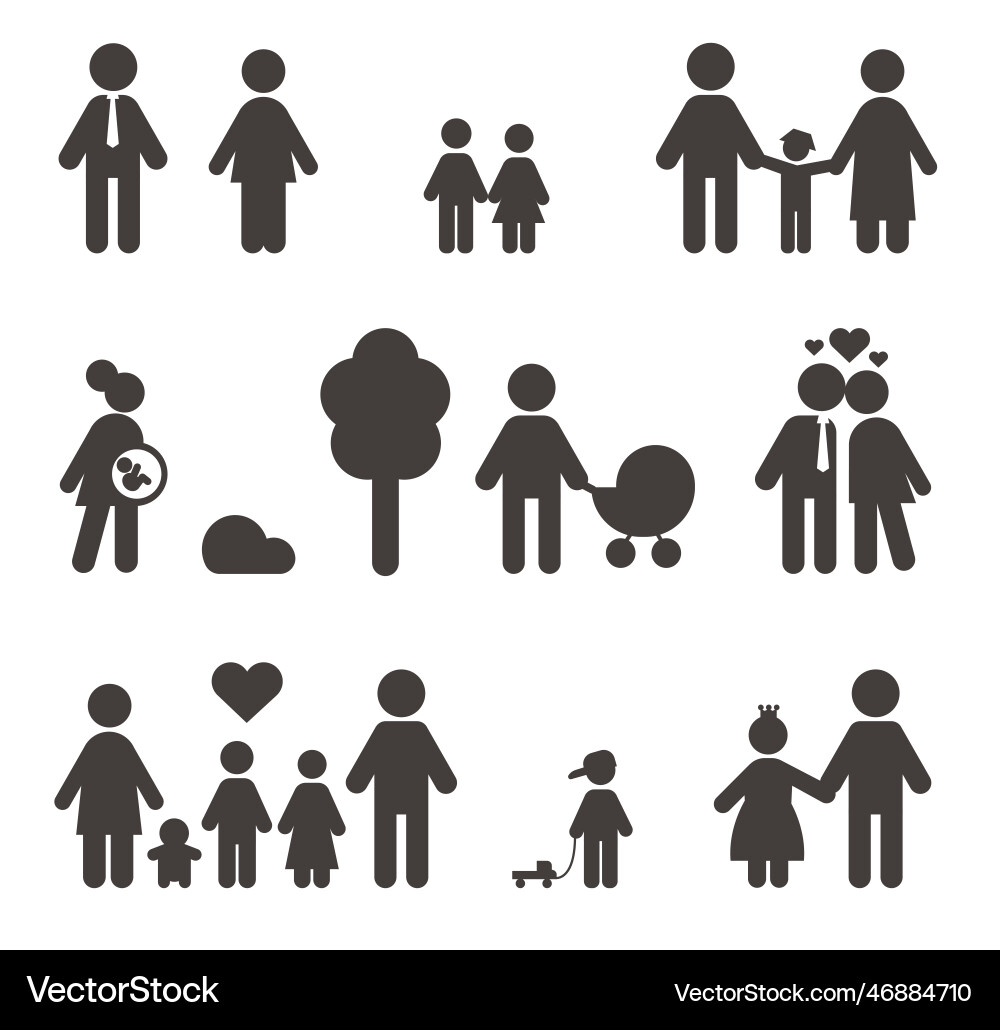 Family & Parenthood Icons Royalty Free Vector Image