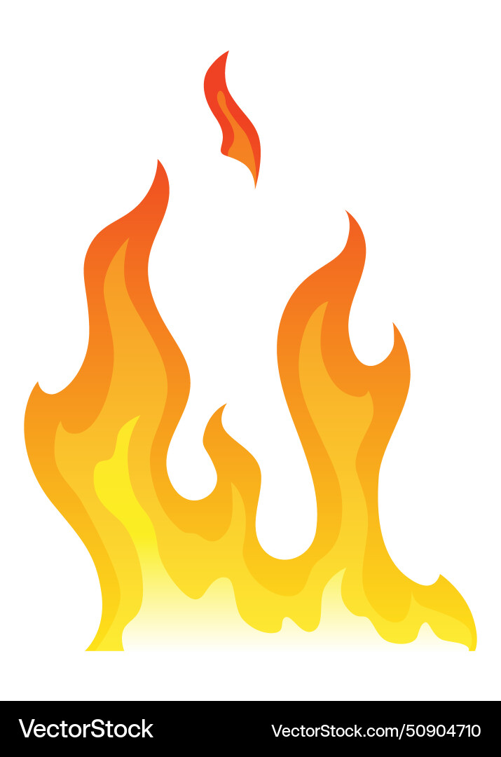 Fire flame icon cartoon heat wildfire or bonfire Vector Image