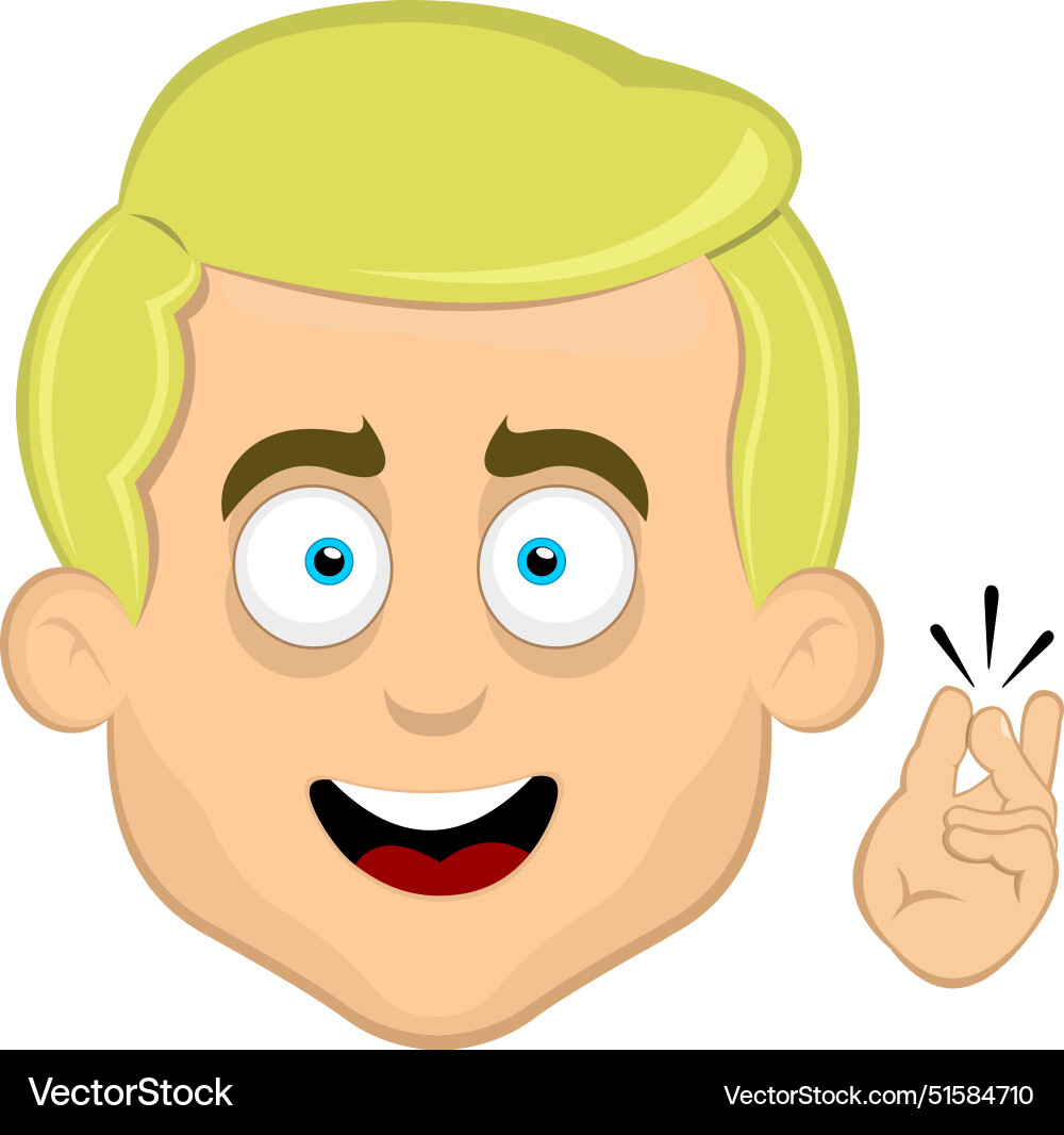 Head man blond light eyes hand snapping fingers Vector Image