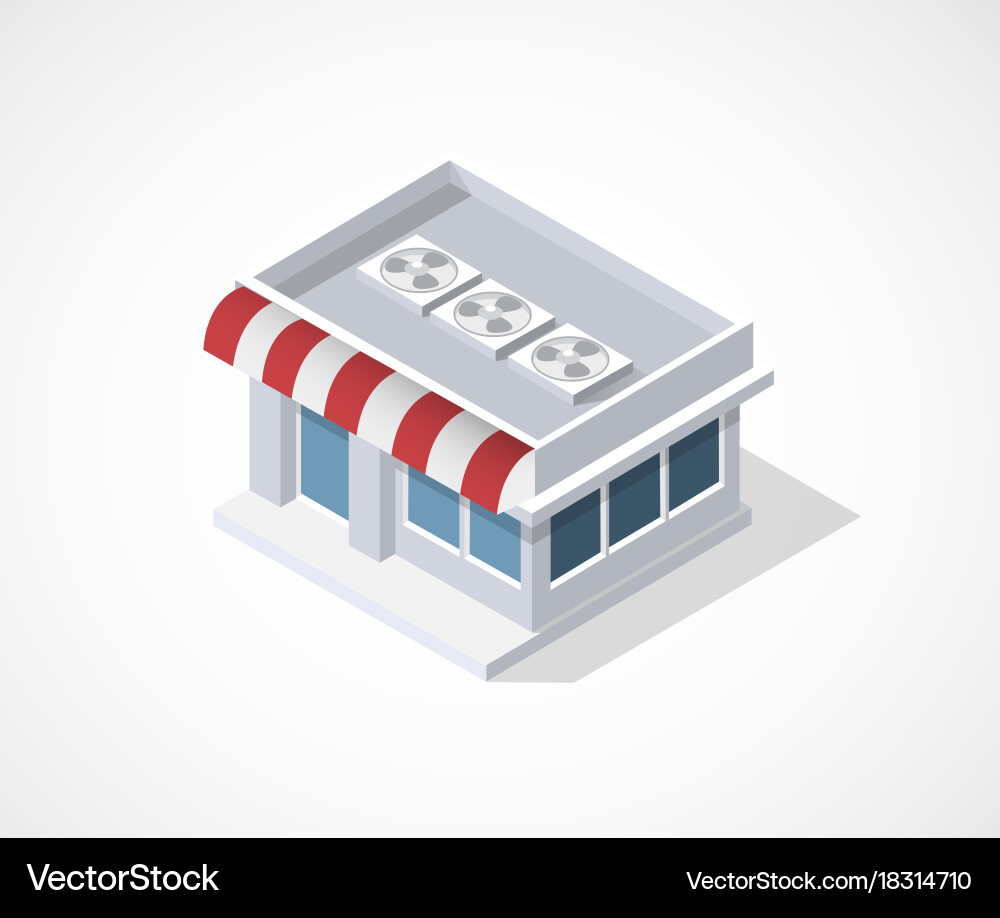 Isometric 3d icon shop Royalty Free Vector Image