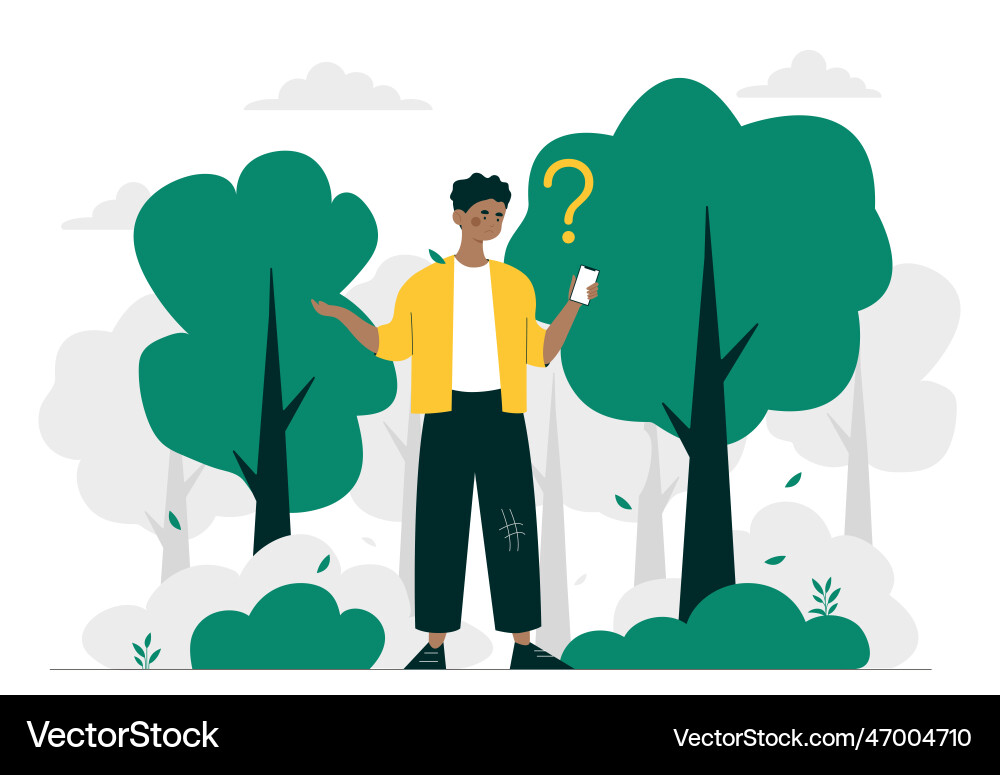 Lost person concept Royalty Free Vector Image - VectorStock