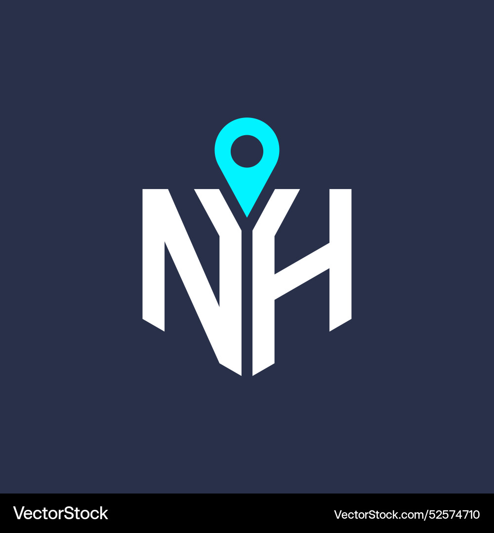 Nh location logo design for recruitment Royalty Free Vector
