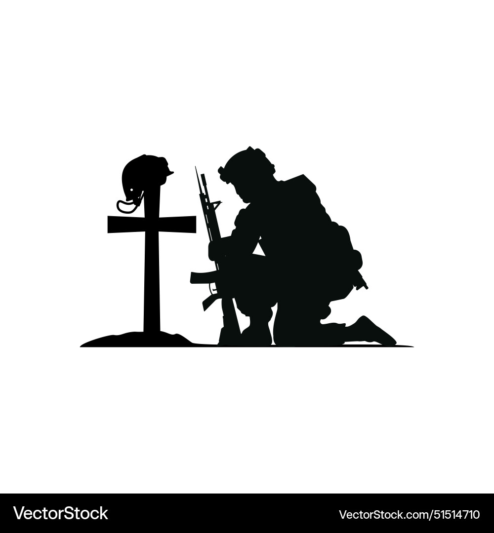 Kneeling Soldier Silhouette Kneeling Army Man Unfinished Cutout,