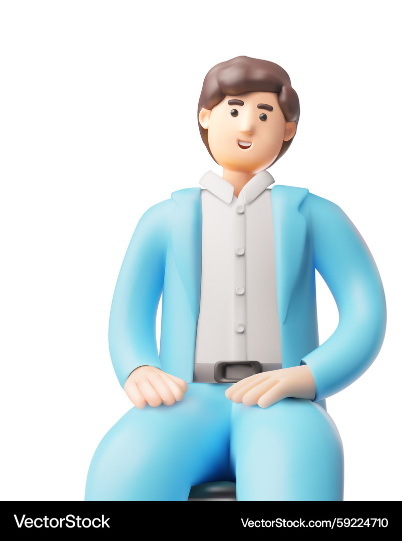 Smiling Business Man in Blue Suit – Royalty-Free Vector | VectorStock