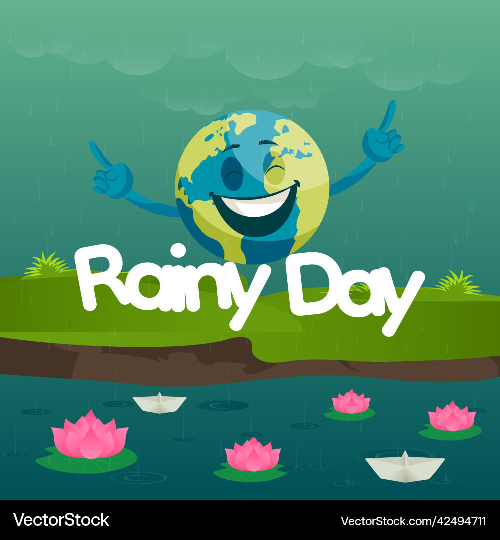Banner design of rainy day Royalty Free Vector Image