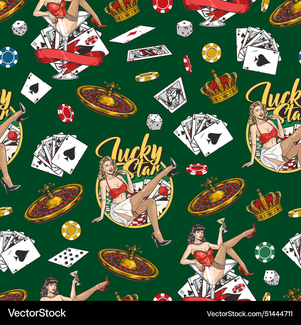 Casino gambling colorful seamless pattern Vector Image