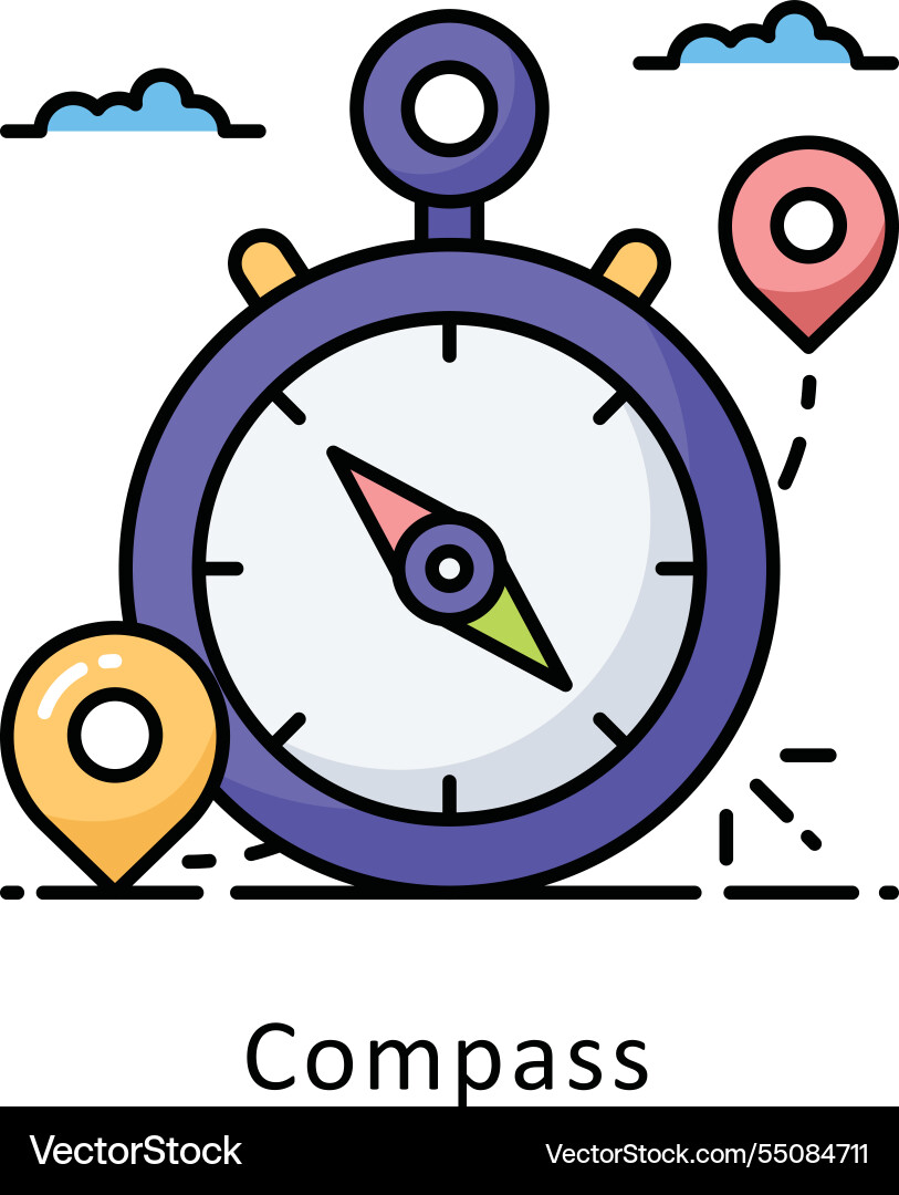 Compass filled outline Royalty Free Vector Image