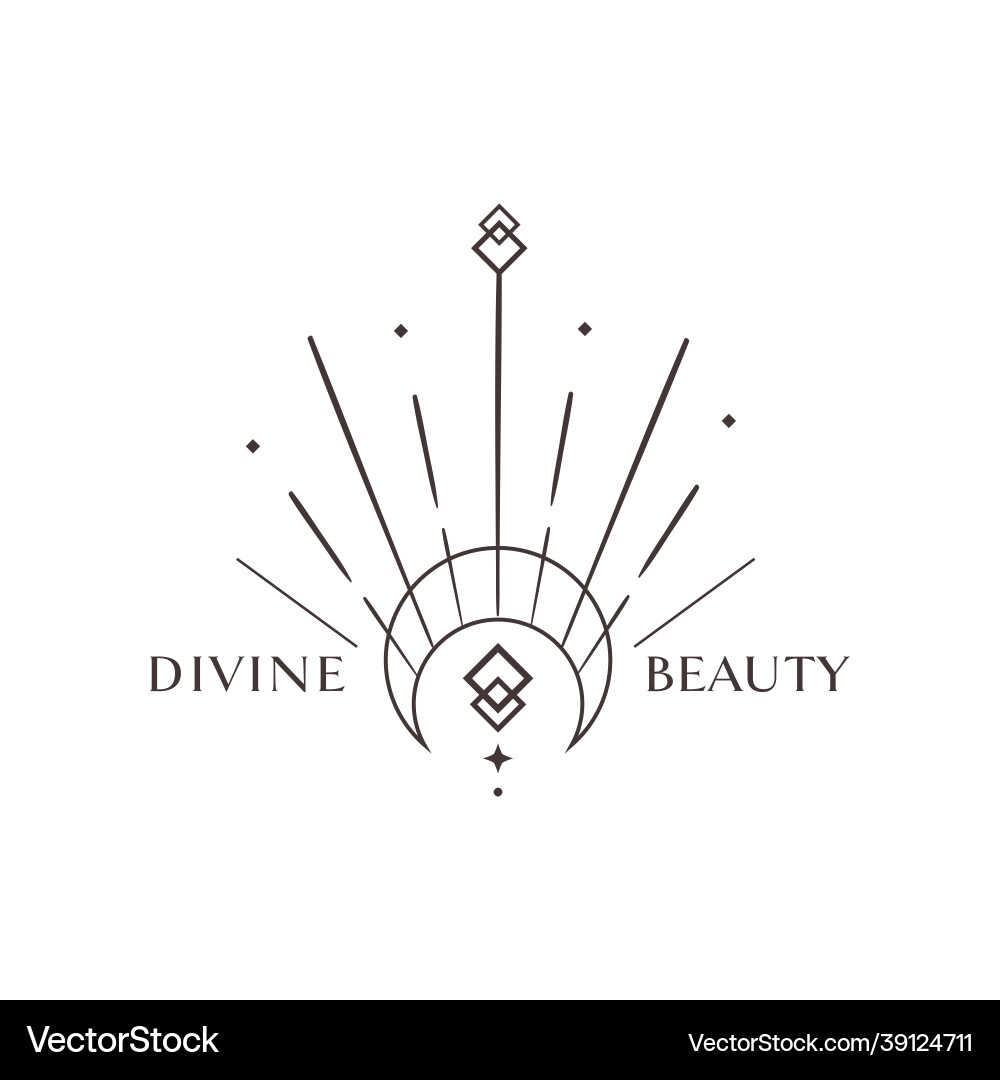 Divine beauty premade logo design black crescent Vector Image
