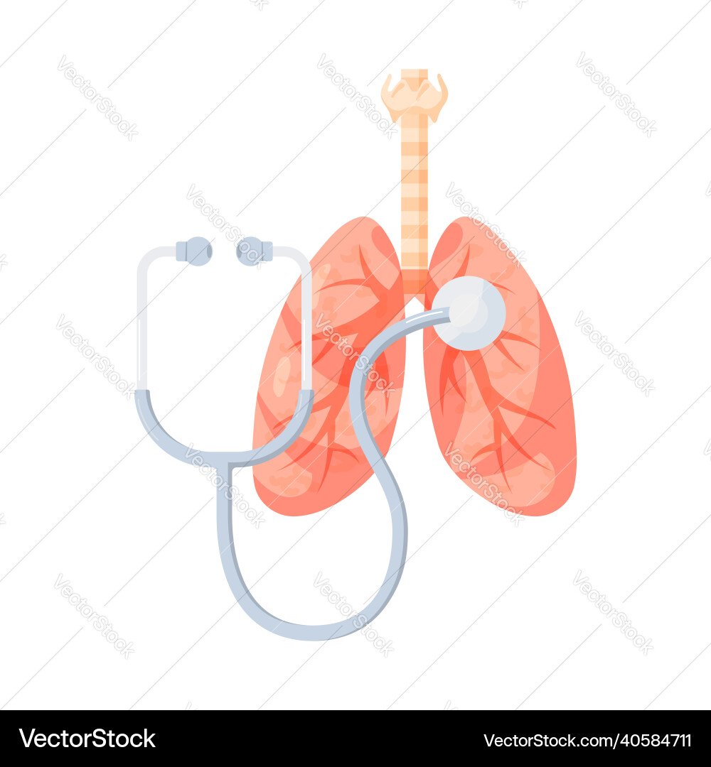 Lungs diagnostic test in cartoon style Royalty Free Vector