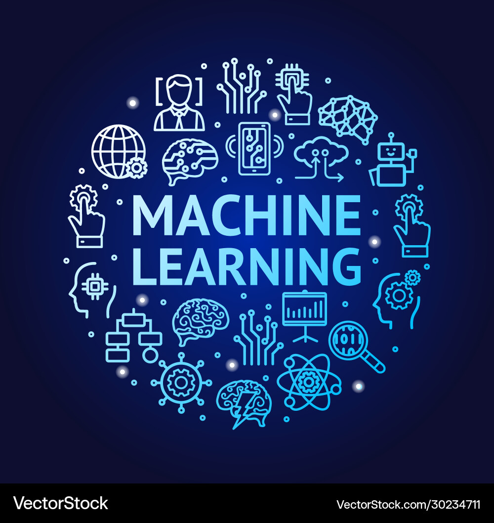 Machine Learning Sign Template Royalty Free Vector Image