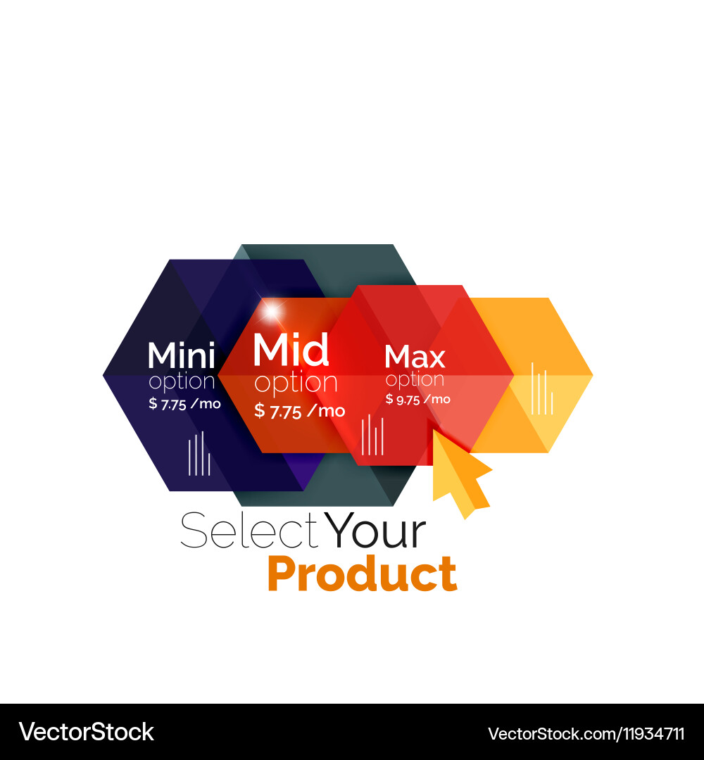 Option select template Royalty Free Vector Image