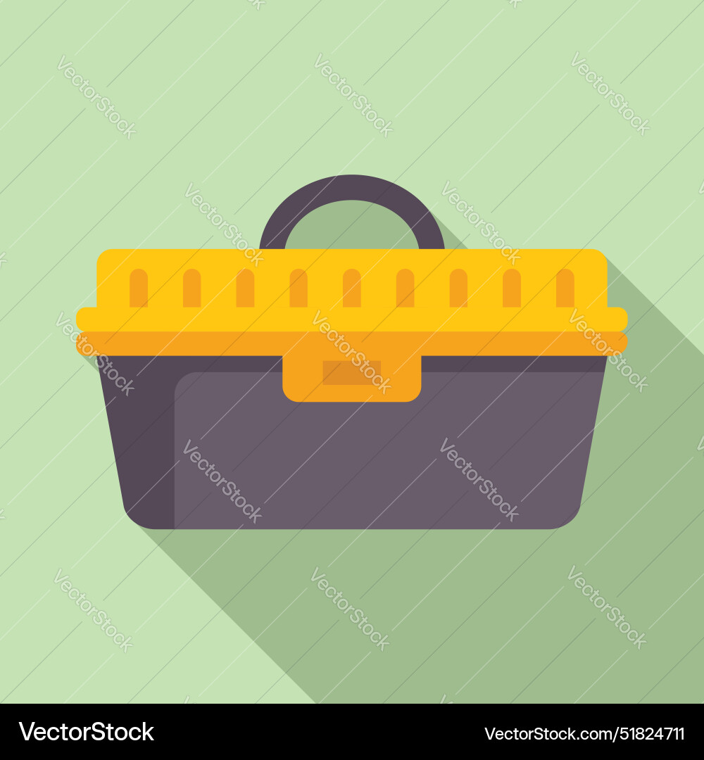 Plastic toolbox is lying on green background Vector Image