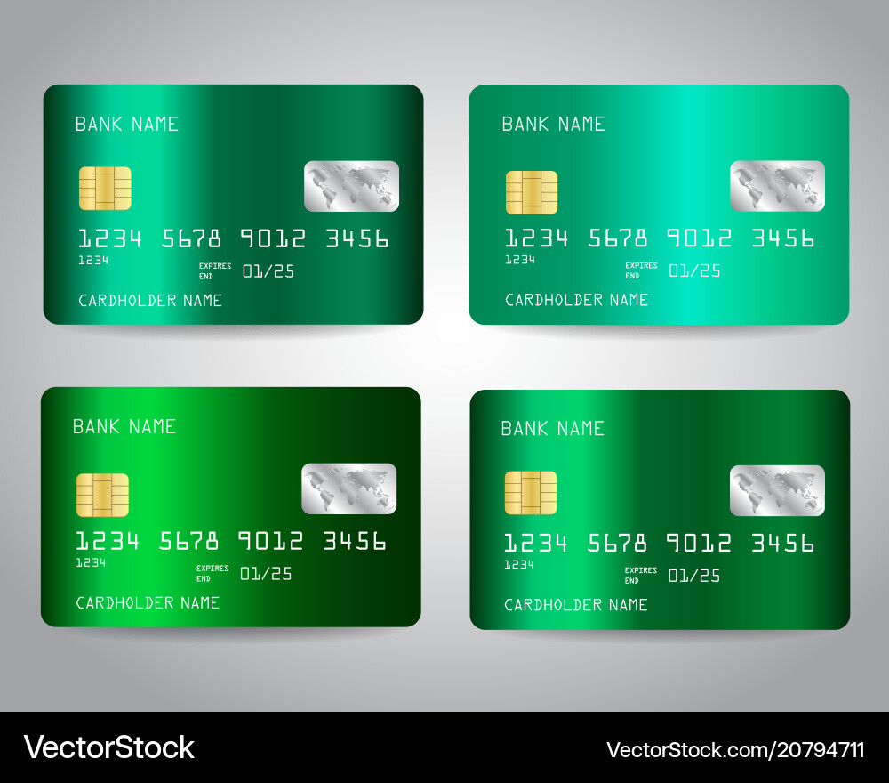 Realistic detailed credit cards Royalty Free Vector Image