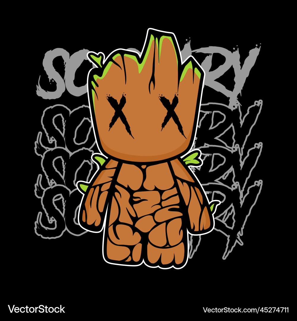 Scary cartoon mascot Royalty Free Vector Image
