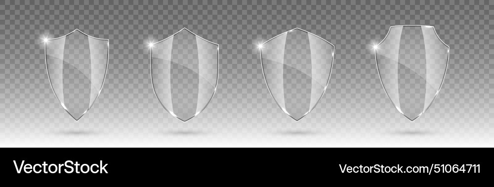 Set of glass shields protected guard shield Vector Image