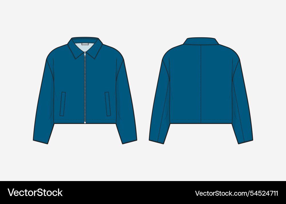 Trucker jacket sketch template Royalty Free Vector Image