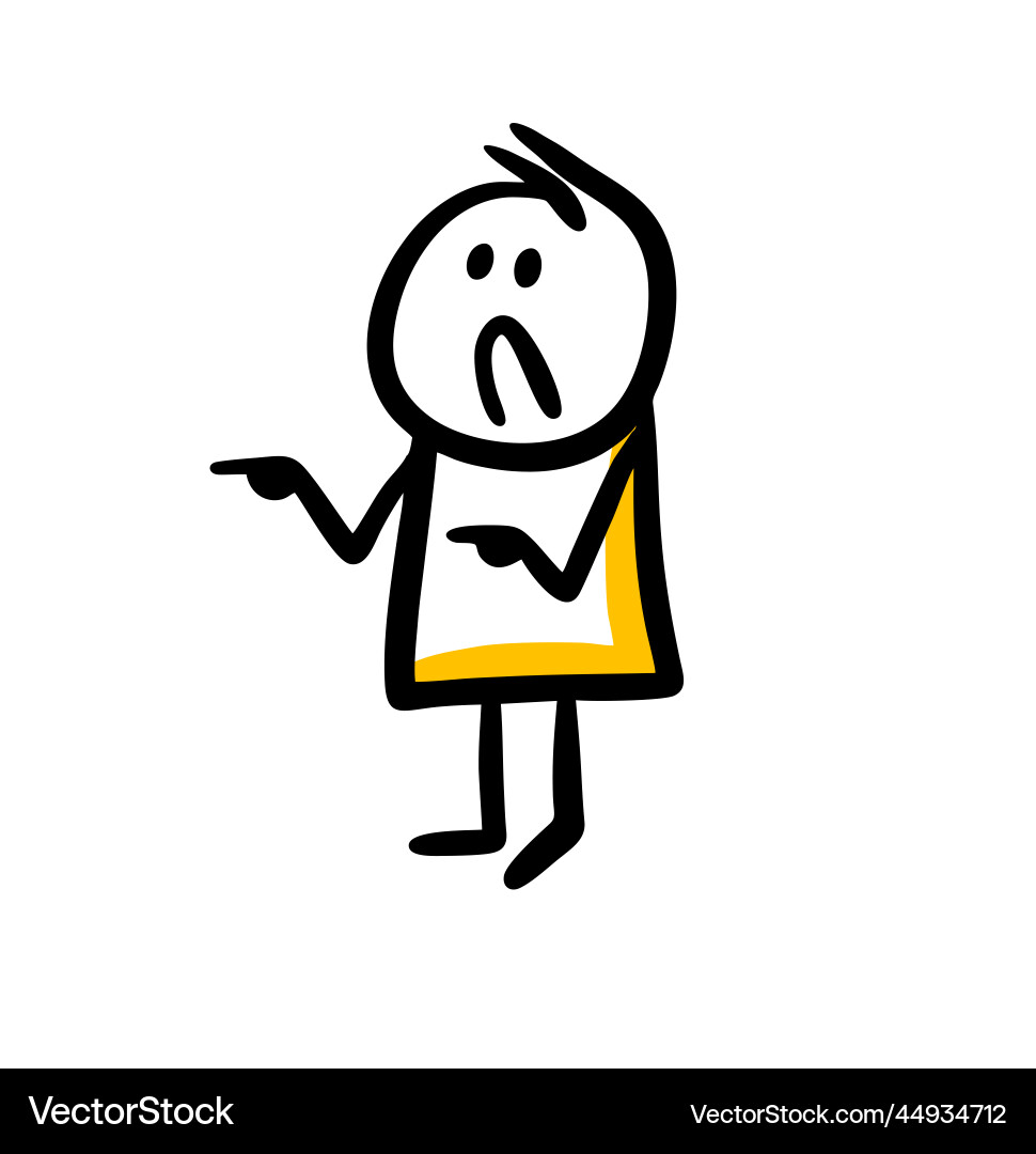 A disgruntled man shows his fingers on hands Vector Image