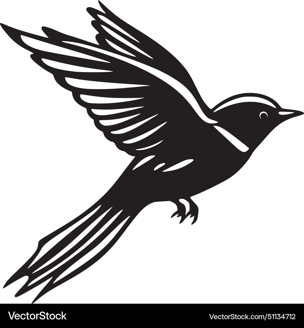 Bird - black and white Royalty Free Vector Image