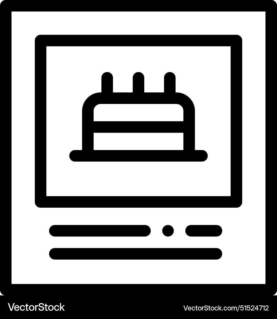 Birthday icon thin linear style design isolated Vector Image