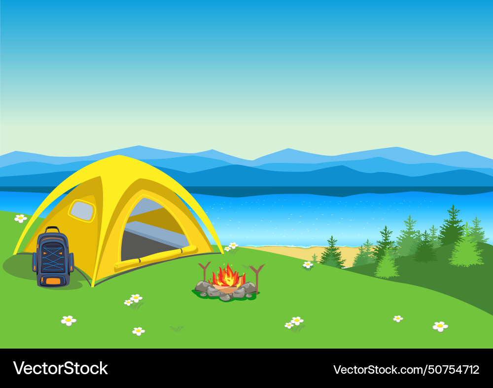 Camping Royalty Free Vector Image - VectorStock