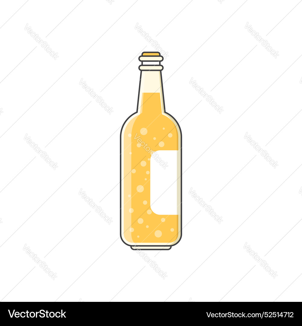 Cold beer icon in flat style alcohol drink Vector Image