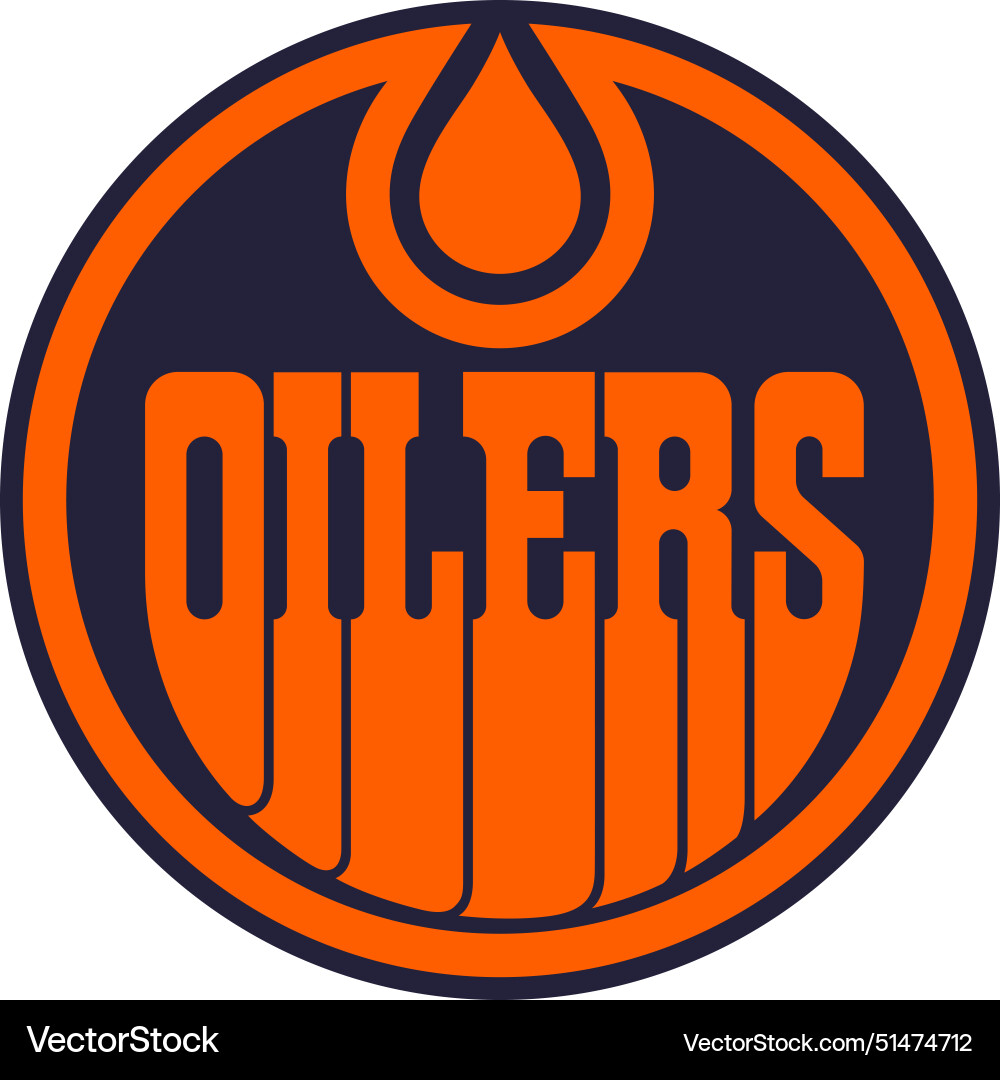 Edmonton oilers alternative orange logo Royalty Free Vector