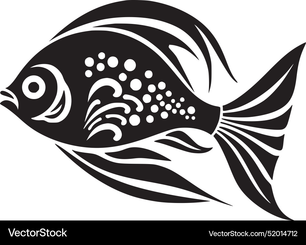 Fish - black and white isolated icon Royalty Free Vector