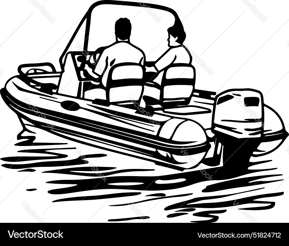 Pontoon boating pontoon boat silhouette Royalty Free Vector