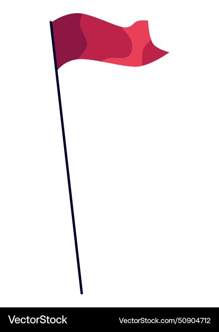 Red flag isolated shiny silk Royalty Free Vector Image